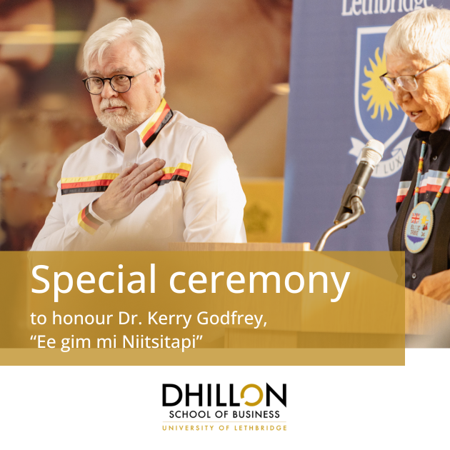 Special ceremony to honour Dr. Kerry Godfrey, “Ee gim mi Niitsitapi ...