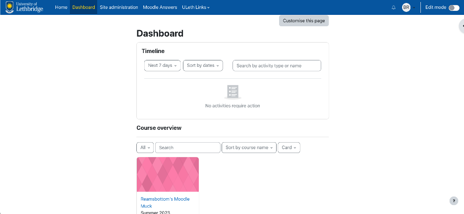 Moodle | University of Lethbridge
