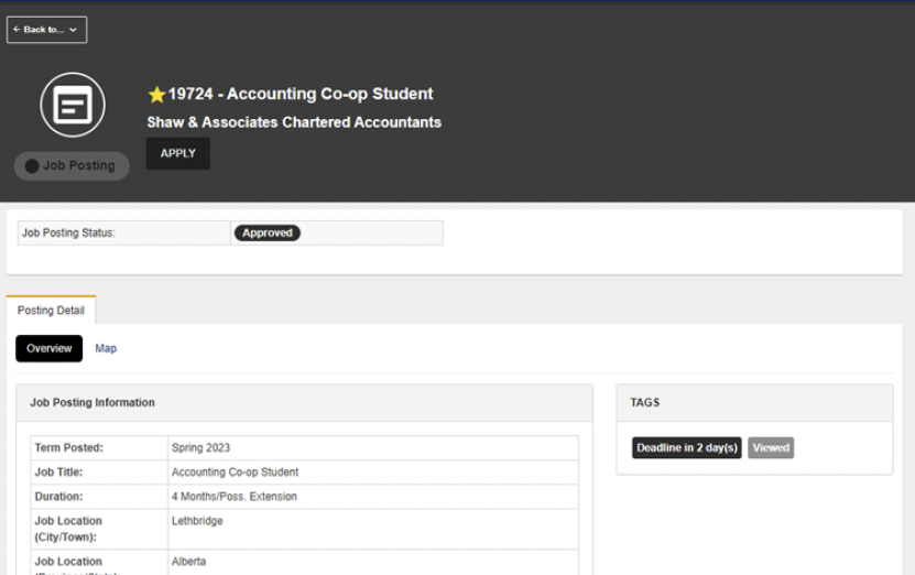 Co-op Job Board Guide | University of Lethbridge