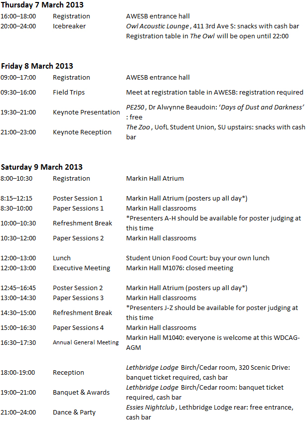 Agenda | University of Lethbridge